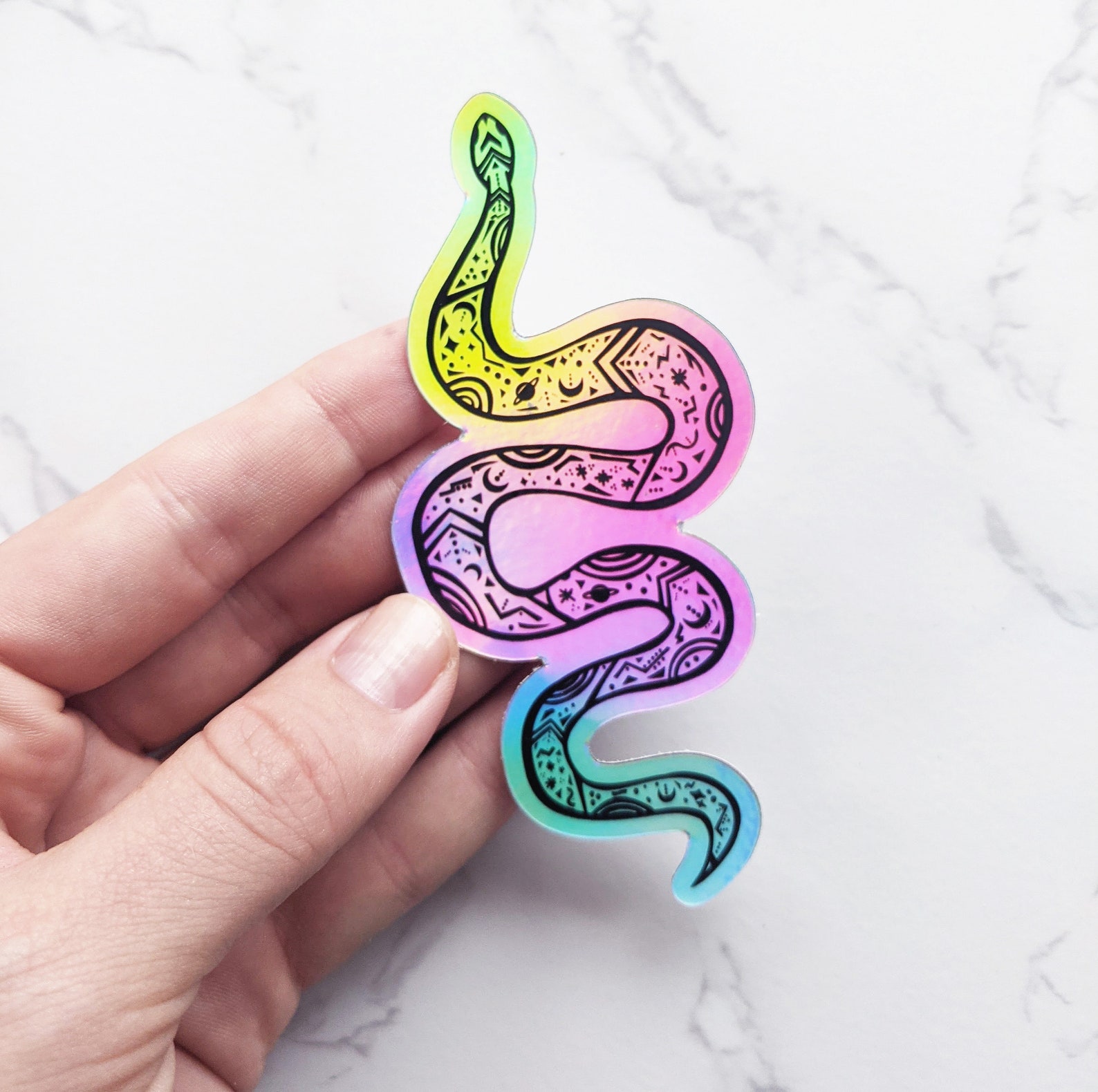 Celestial Snake Sticker Rainbow Holographic Snake Sticker | Etsy