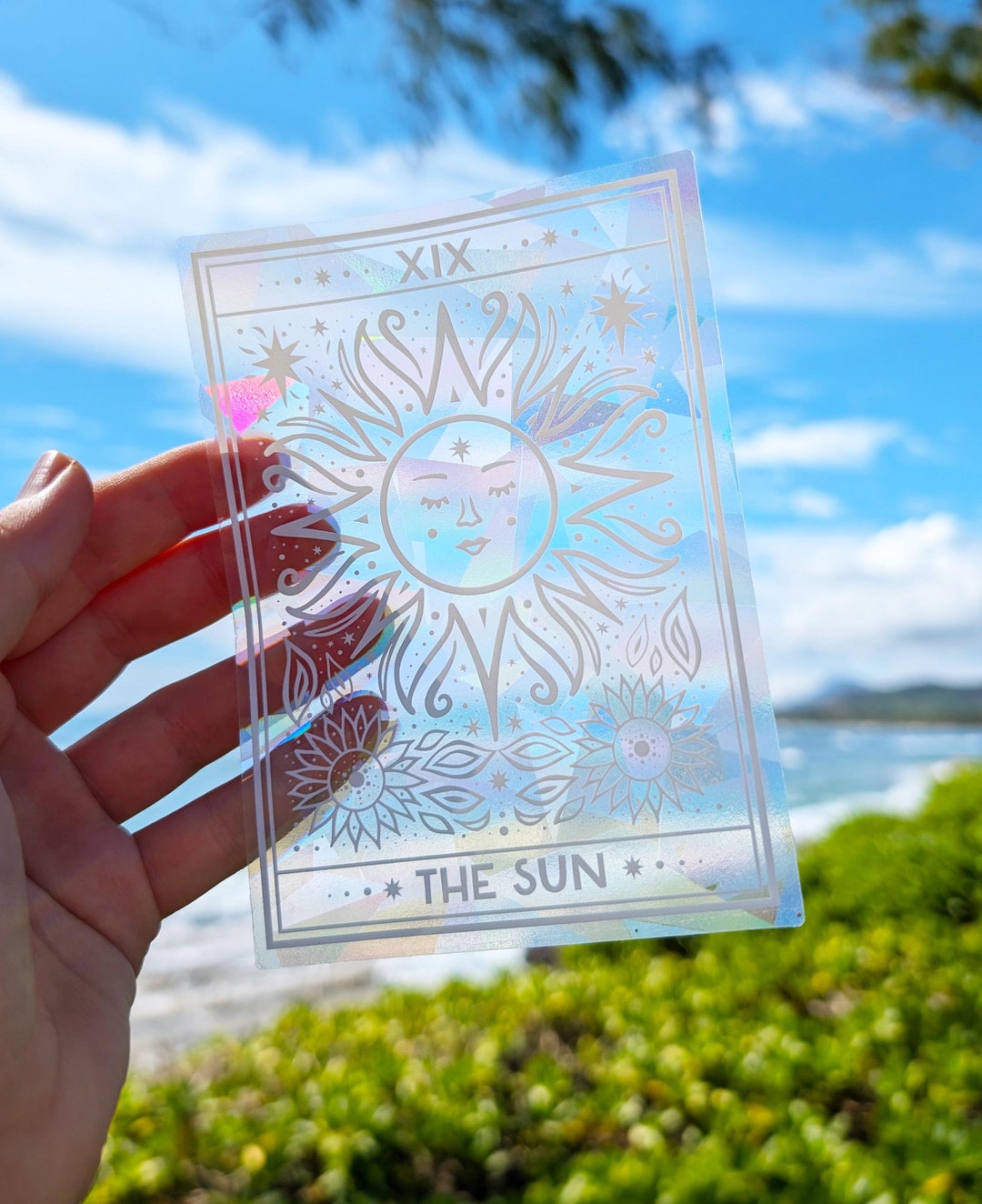 NEW! the Sun or the Moon Suncatcher Sticker Tarot Card Rainbow Light ...