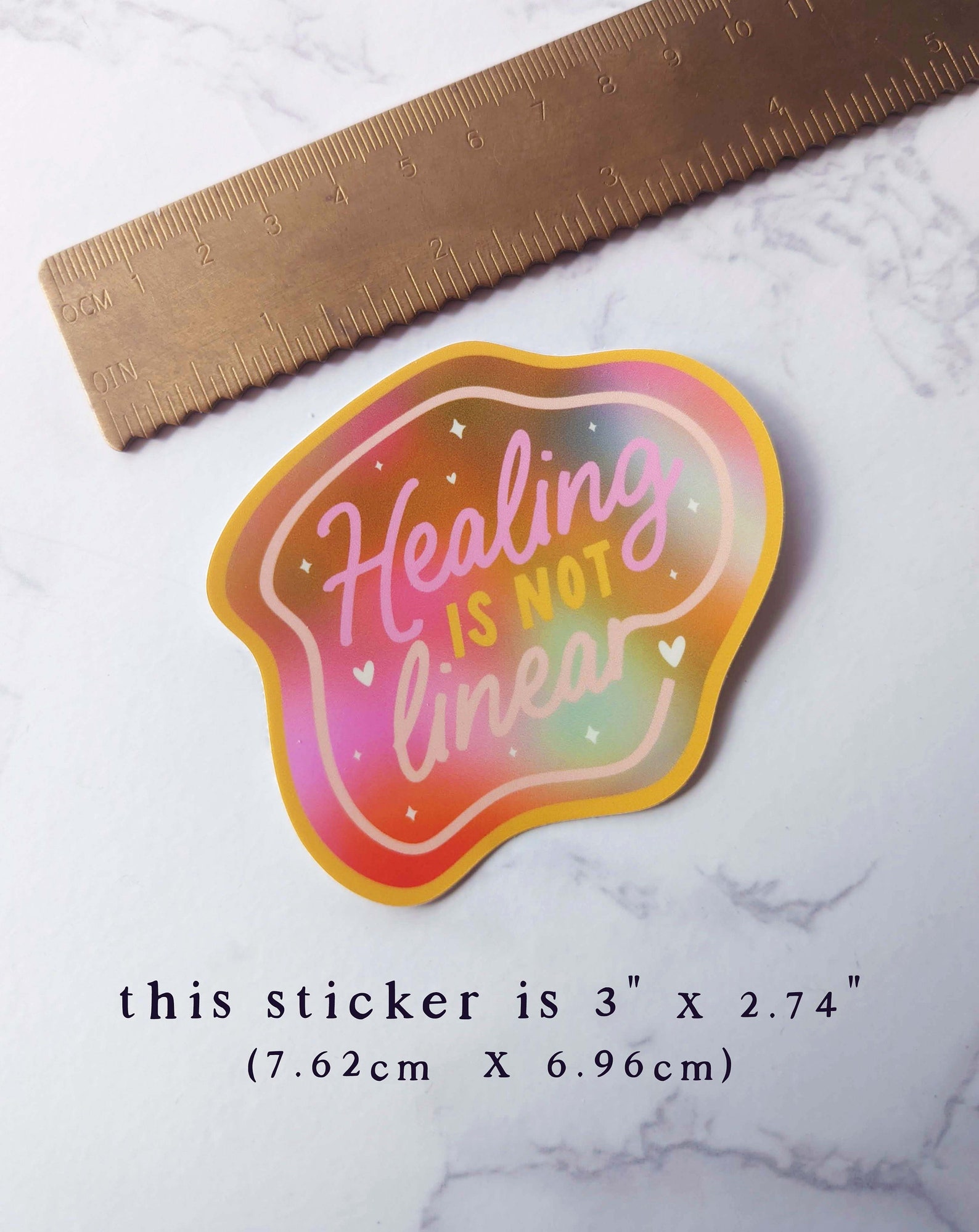Healing is Not Linear Colorful Rainbow Healing Sticker Mental - Etsy