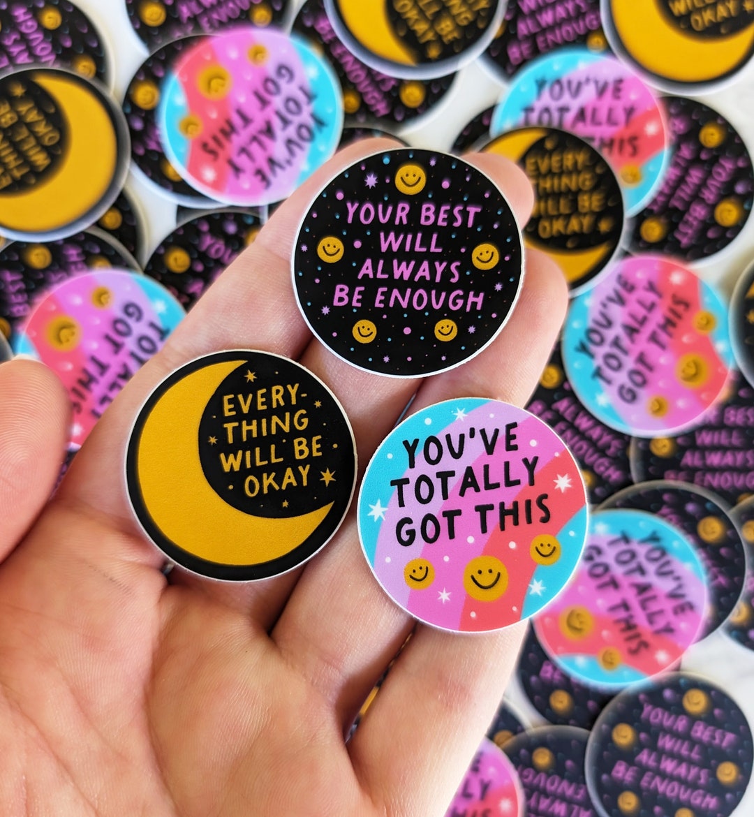 NEW! Mini Sticker Pack for Encouragement, Cute Smiling Faces, Moons ...