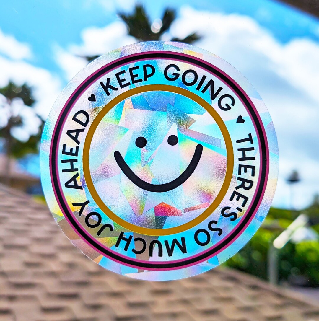 SUNCATCHER "so Much Joy Ahead" Cute Smiling Face Rainbow Suncatcher ...