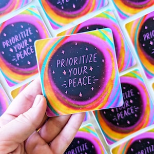 NEW prioritize Your Peace Colorful Vinyl Art Positive Affirmation ...