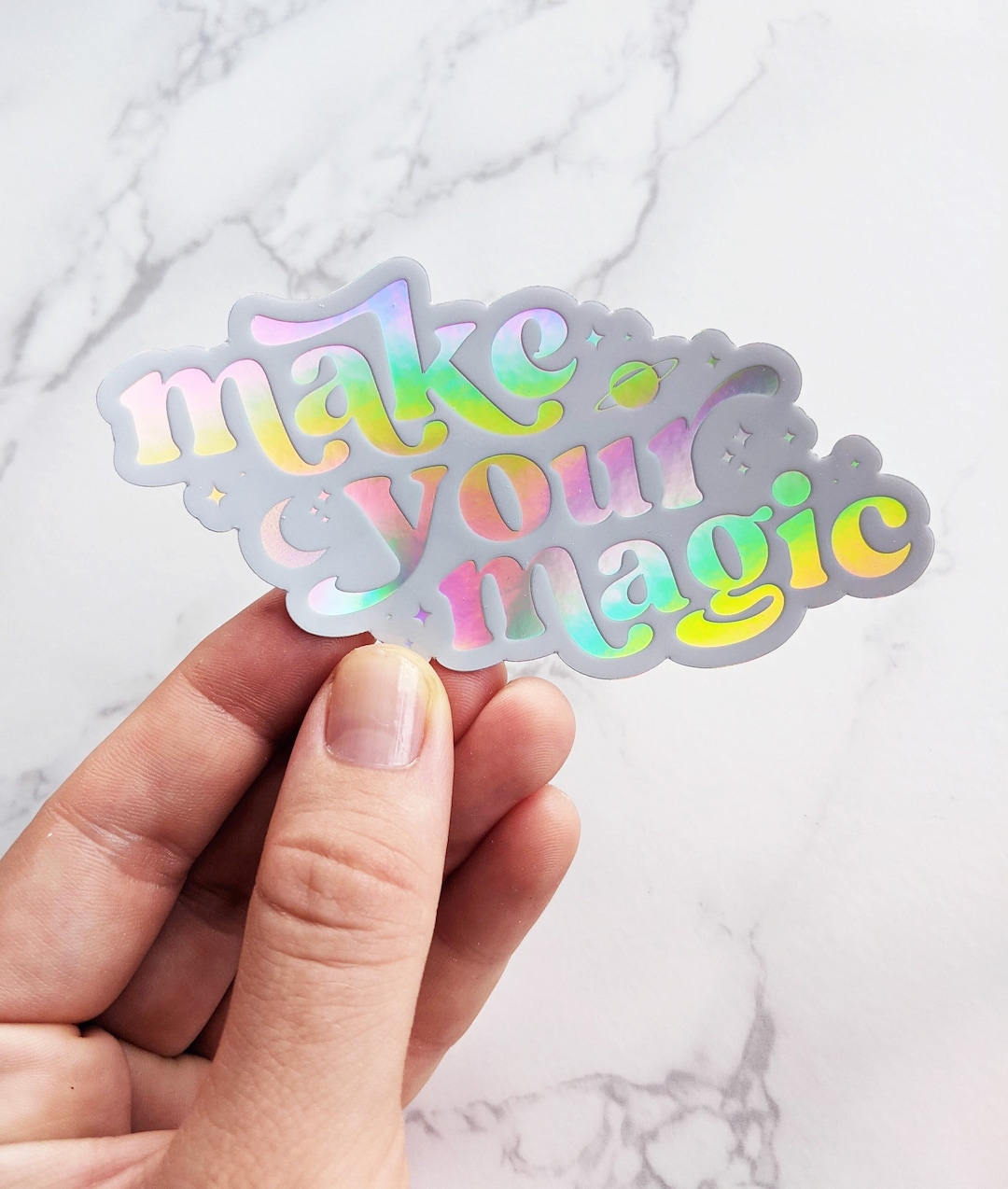 Make Your Magic Waterproof Vinyl Aesthetic Holographic Sticker for ...