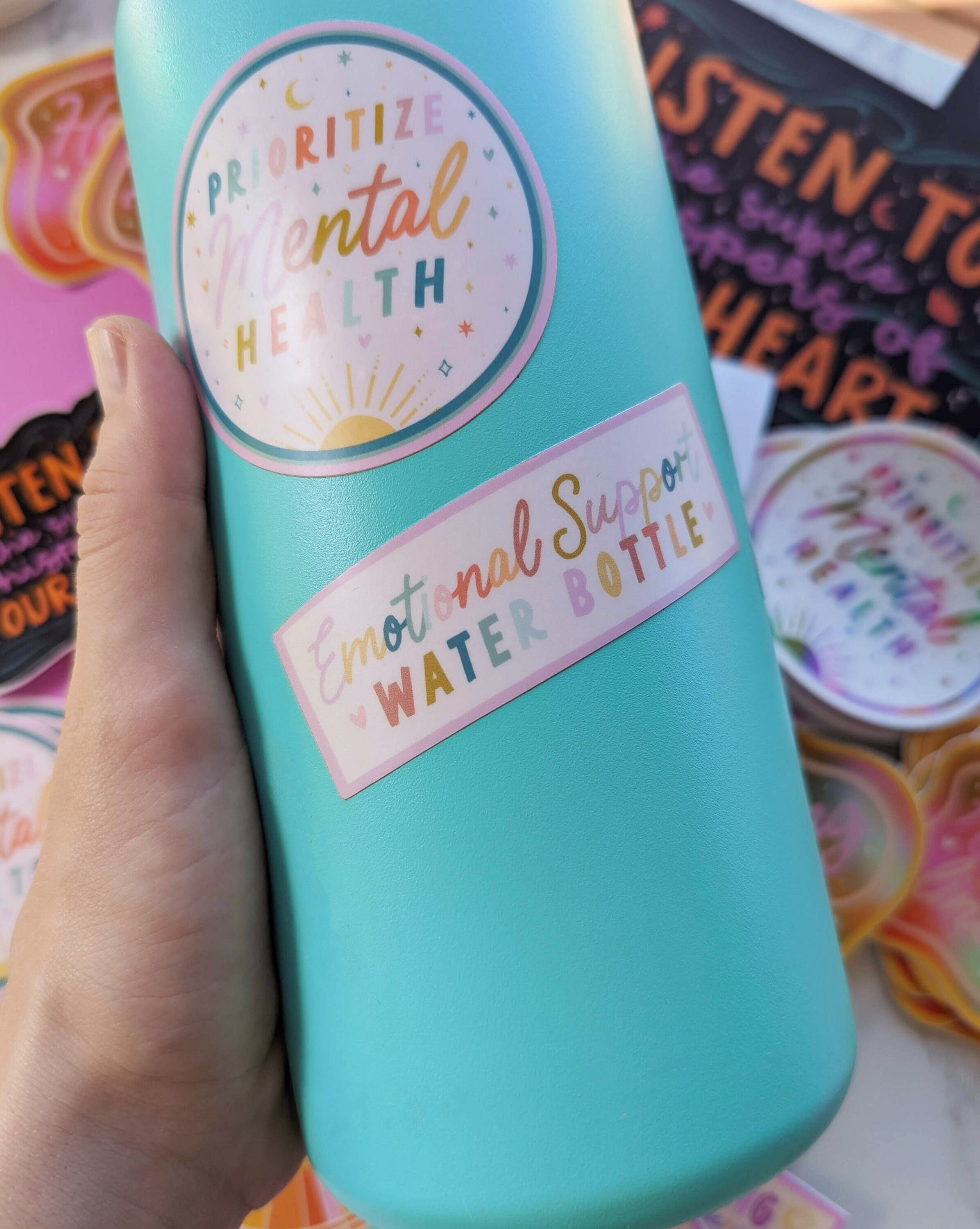 Emotional Support Water Bottle Sticker Cute Mental Health - Etsy