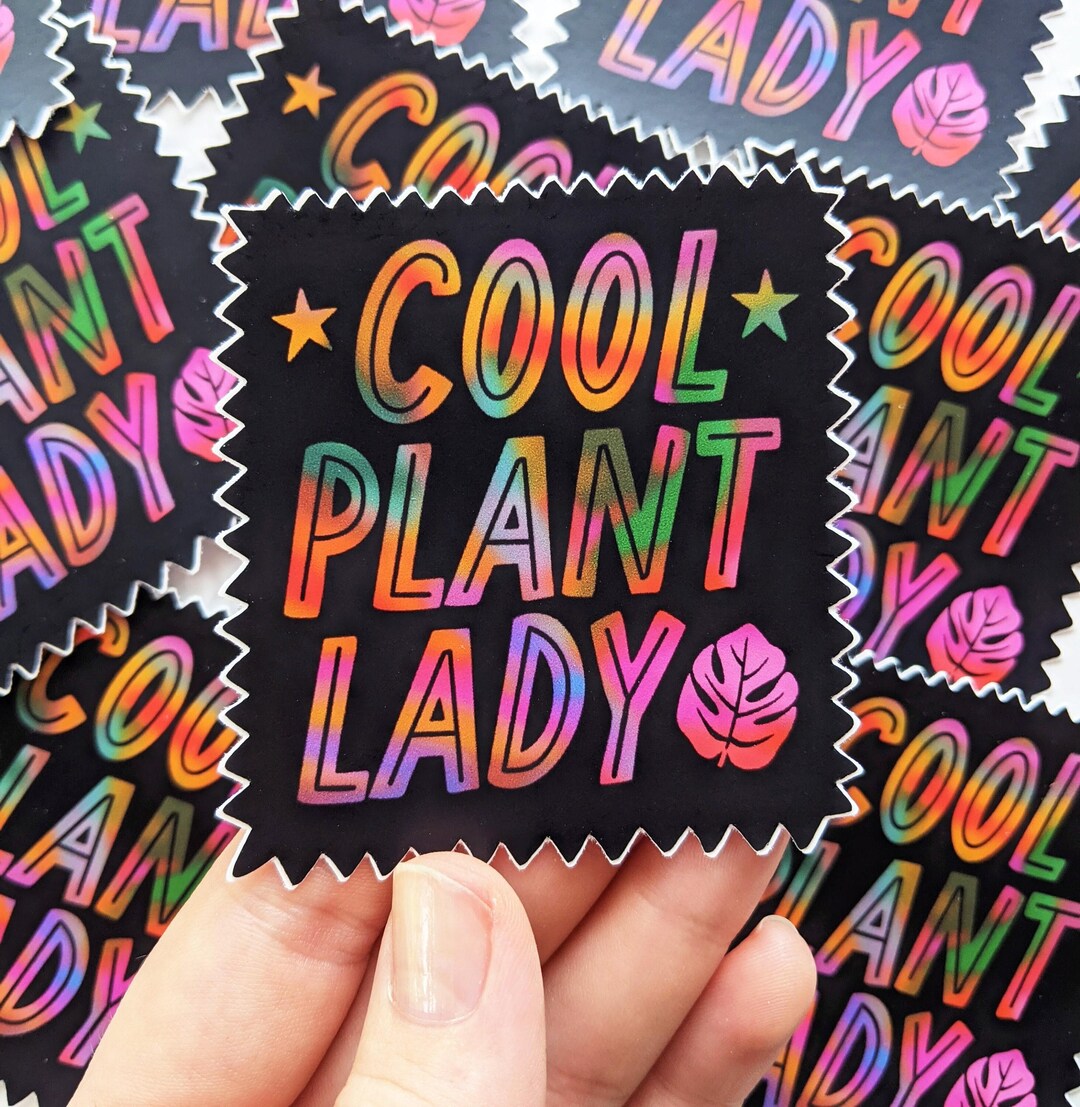 Plant Lady Sticker: Rainbow Vinyl Decal for Laptop, Water Bottle - Etsy