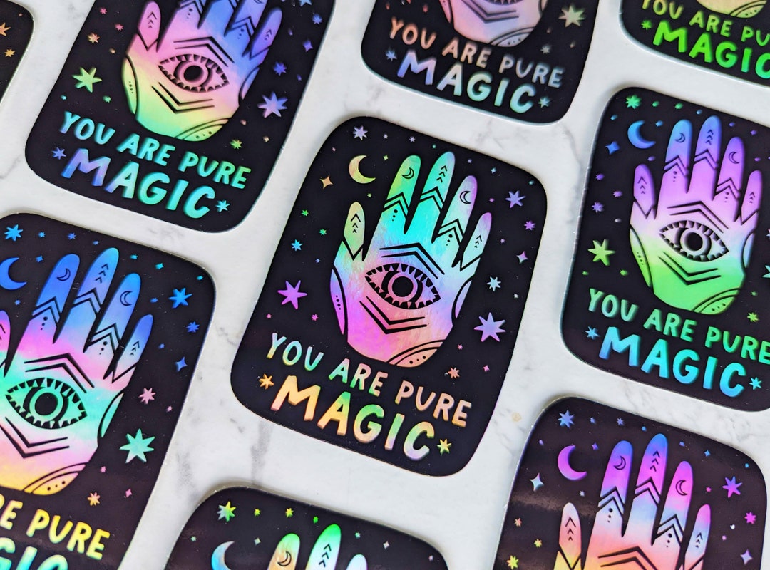 NEW! "you Are Pure Magic" Rainbow Holographic Hand & Evil Eye Sticker ...