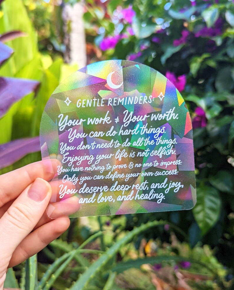 NEW Gentle Reminders Rainbow Suncatcher Sticker Uplifting - Etsy