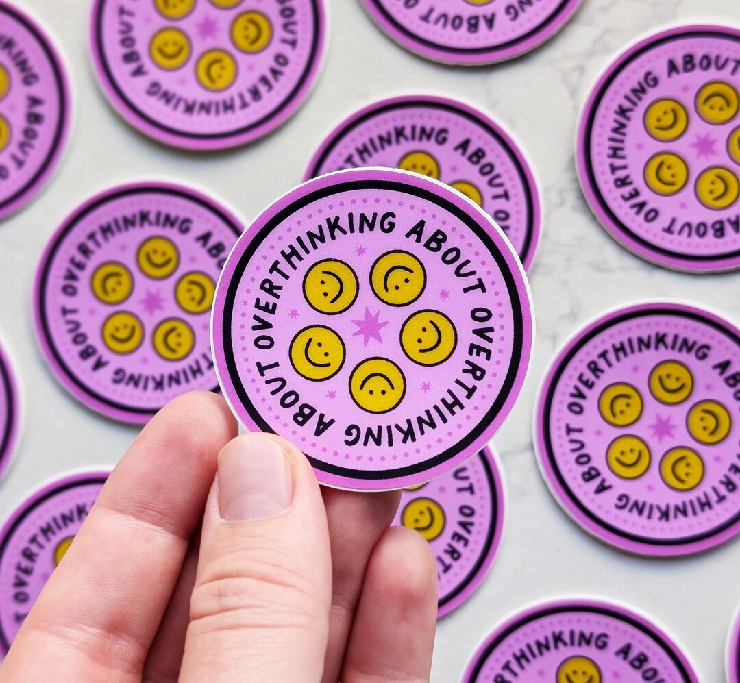 Overthinking About Overthinking Laptop Sticker, Over-thinker Sticker ...