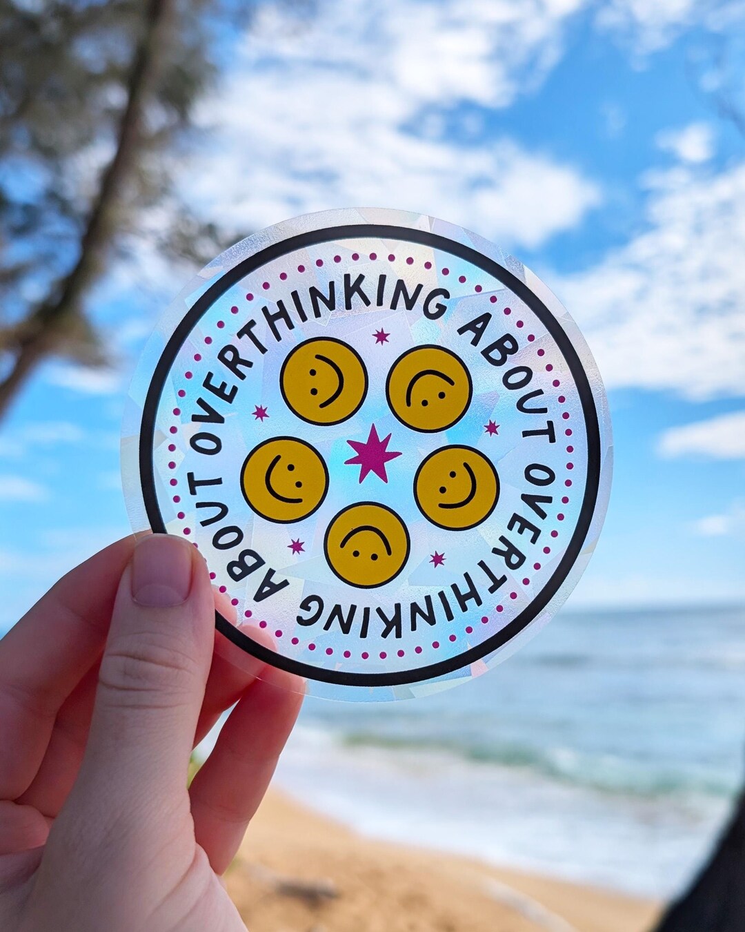 NEW! "overthinking About Overthinking" Suncatcher Sticker Happy ...