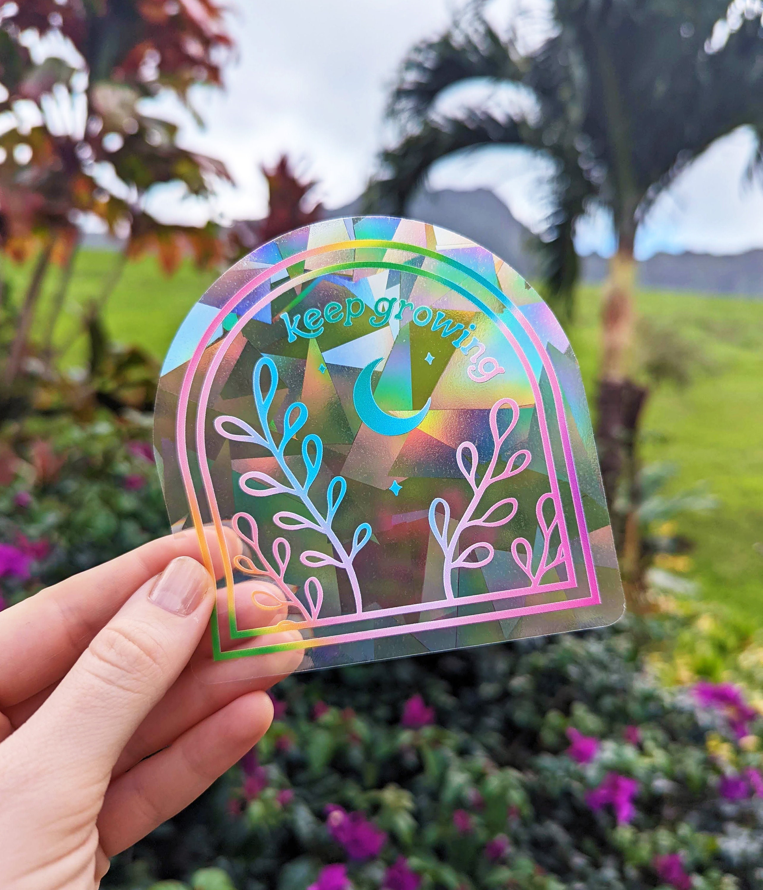 Glass Art Art & Collectibles Suncatchers Keep Growing Rainbow ...