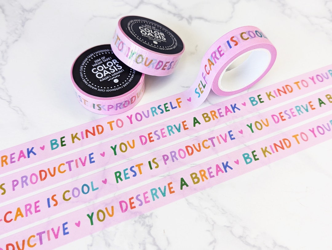 NEW! Colorful Gentle Reminders Healing Affirmations Washi Tape for ...