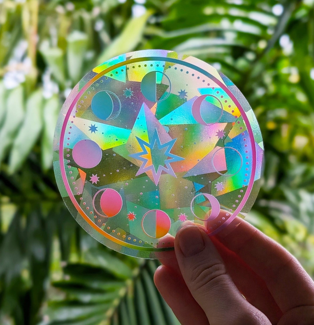 Moon Phases Rainbow Suncatcher Sticker Moon Rainbow Maker - Etsy