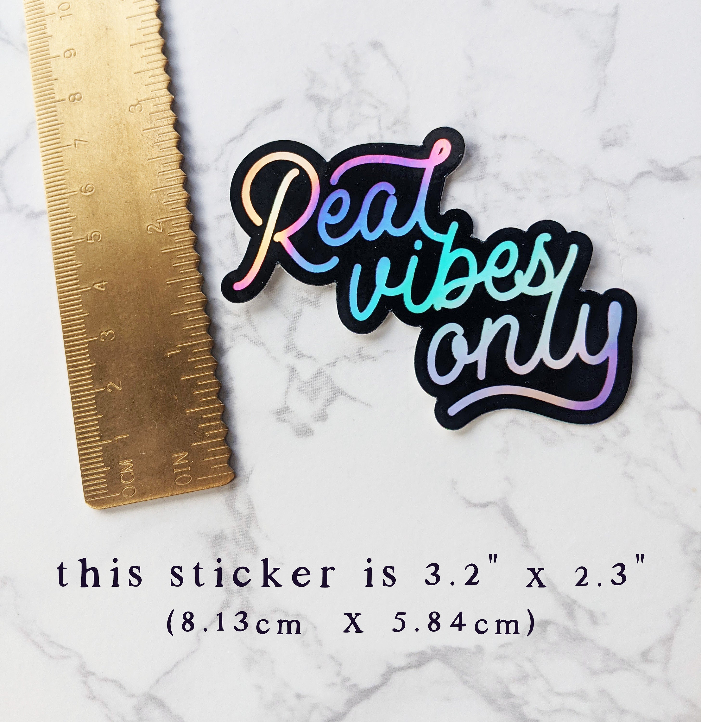 Real Vibes Only Holographic Vinyl Sticker Good Vibes Sticker | Etsy