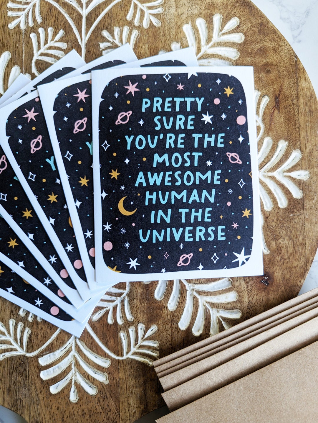 Eco-friendly 100% Recycled Paper Cards • Cute Moon & Stars Cards, Blank ...