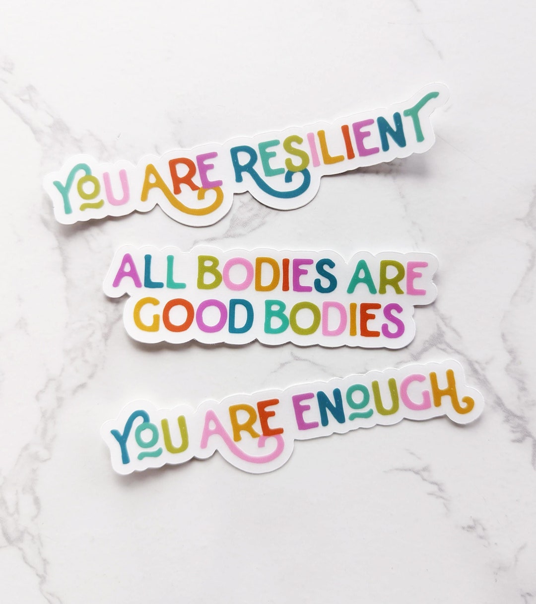 Colorful Self-love Affirmation Stickers Clear Aesthetic Vinyl Stickers ...