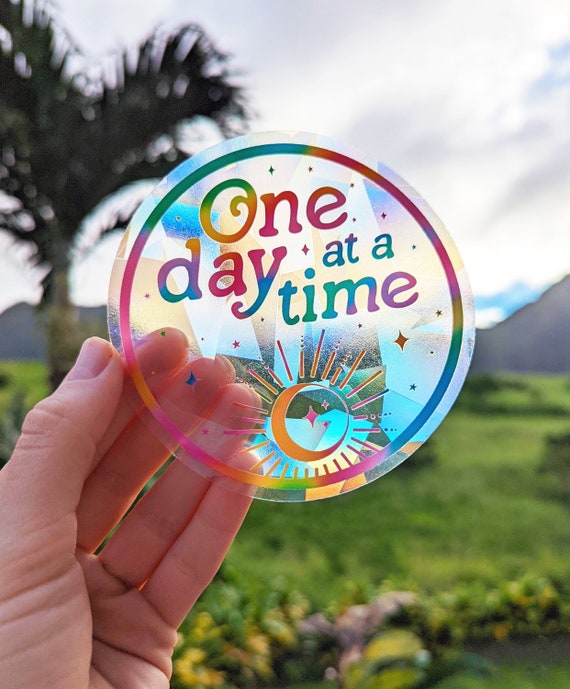 NEW one Day at a Time Suncatcher Sticker Rainbow - Etsy