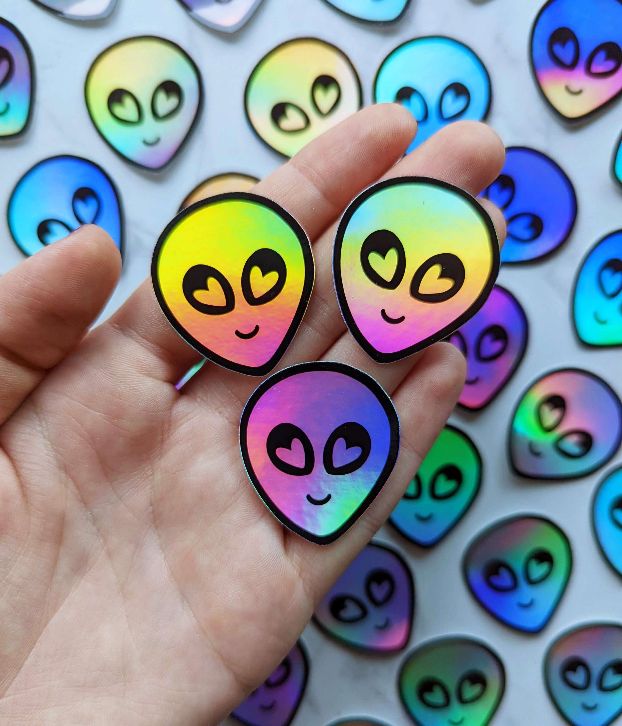 Mini Alien Sticker Pack Mini Holographic Alien Stickers Cute - Etsy