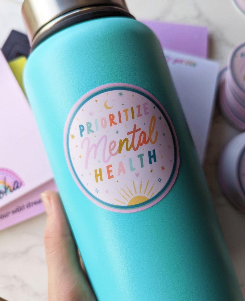 NEW Prioritize Mental Health Sticker Mirror Laptop Sticker - Etsy