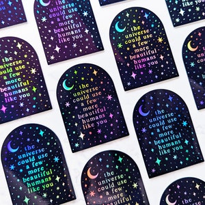 Holographic Moon & Stars Sticker: Celestial Vinyl Decal (3" X 2.1") - Etsy