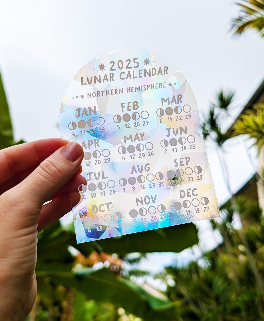 2025 Lunar Calendar Rainbow Suncatcher Prismatic Rainbow Maker Moon ...