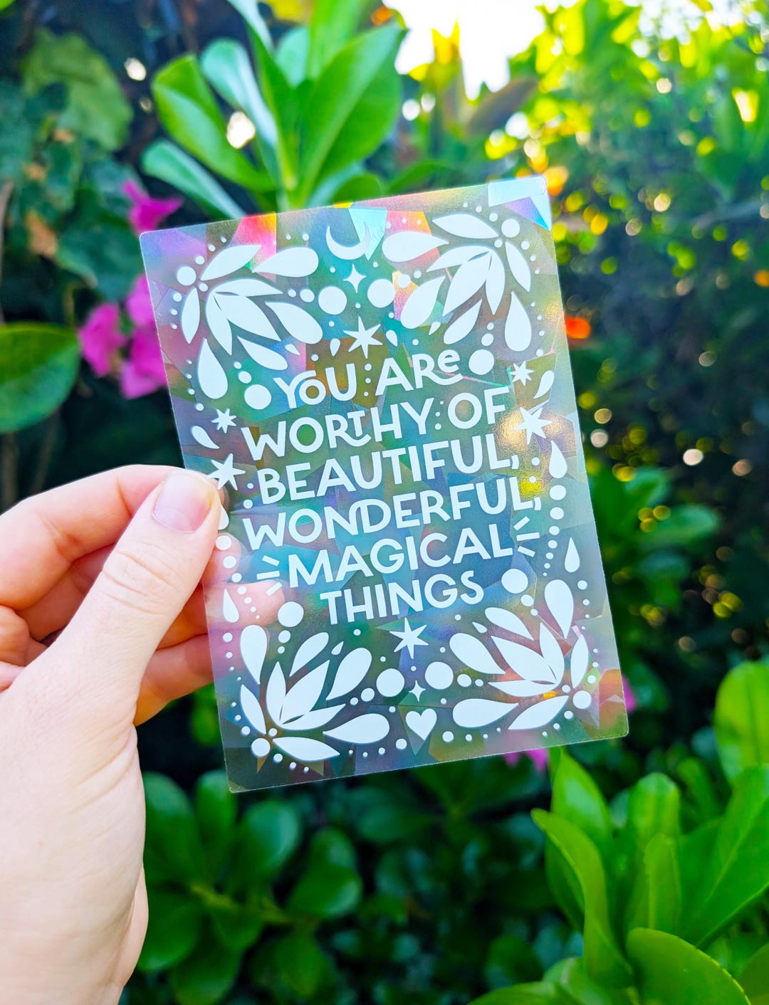 Rainbow Suncatcher Sticker: Self-love Affirmation, Light Catcher - Etsy