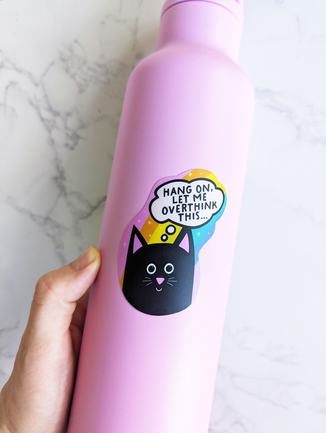 NEW! "let Me Overthink This" Vinyl Sticker, Overthinking It Cute Cat ...