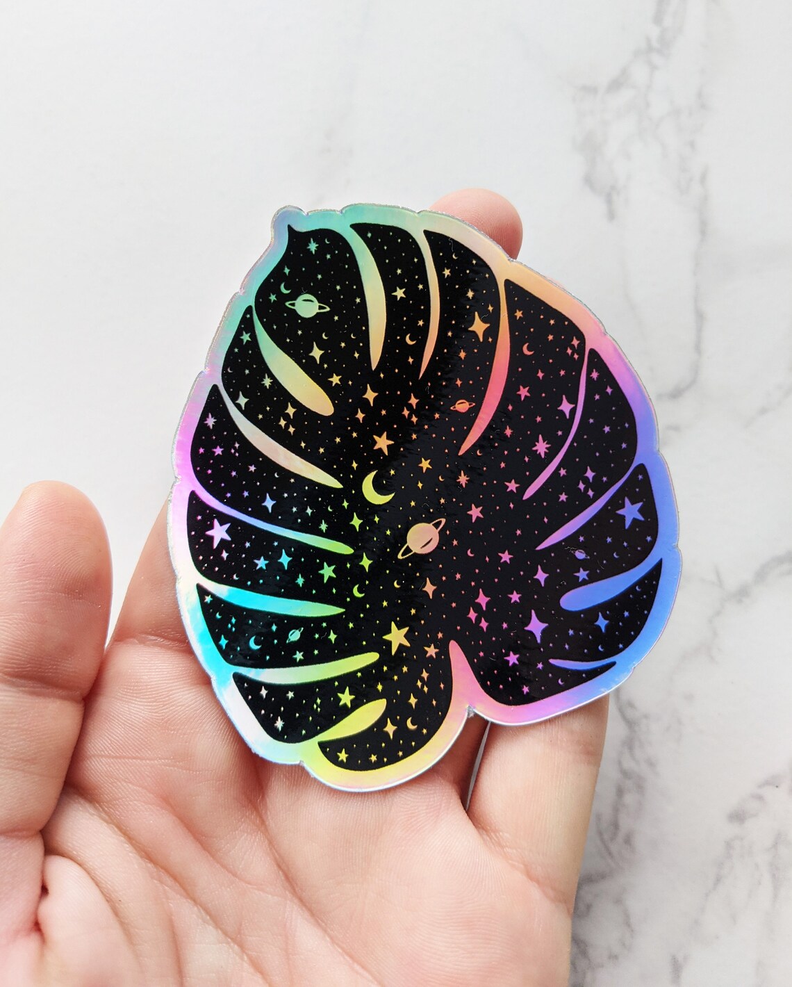 Holographic Monstera Sticker for Water Bottle Monstera Bumper - Etsy