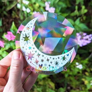 Moon Rainbow Prism Window Cling Celestial Aesthetic Cute Moon - Etsy