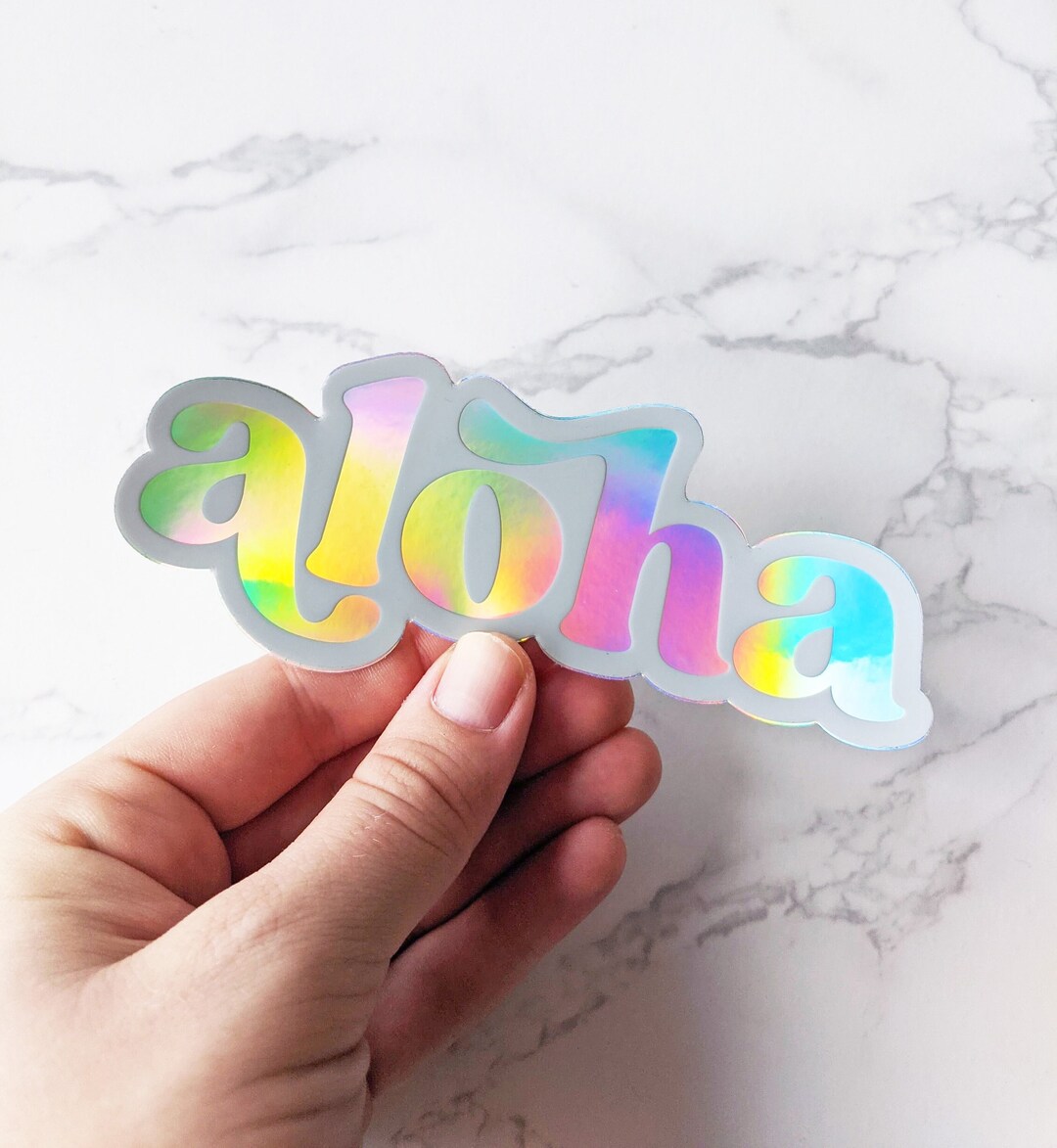 Holographic Aloha Sticker for Car, Laptop, Waterbottle • Holo Vinyl ...