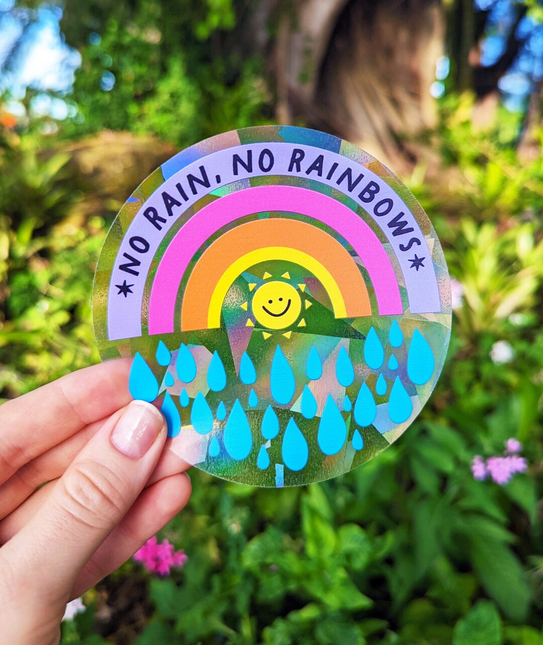 NEW! Cute Little Rainbow Suncatcher "no Rain, No Rainbows" Sun Catcher ...