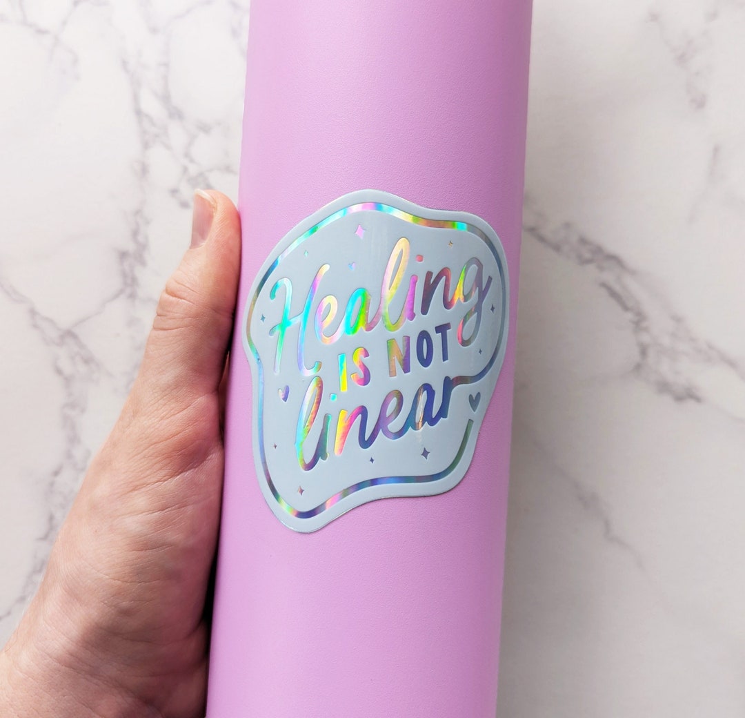 NEW! "healing is Not Linear" White & Rainbow Holographic Aesthetic ...