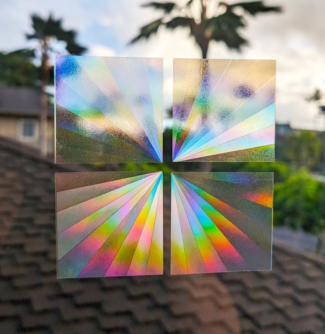 NEW! Pack of 4 Rainbow Suncatcher Radial Prisms Square Suncatcher ...