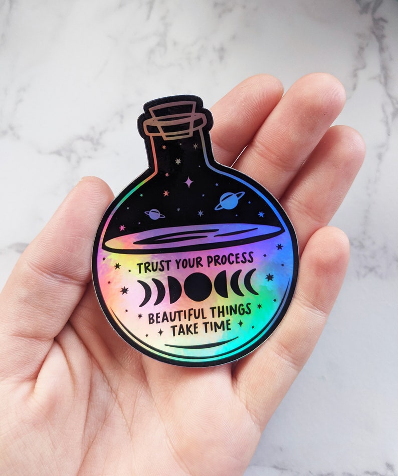 Trust Your Process Holographic Mystical Potion Bottle Sticker - Etsy