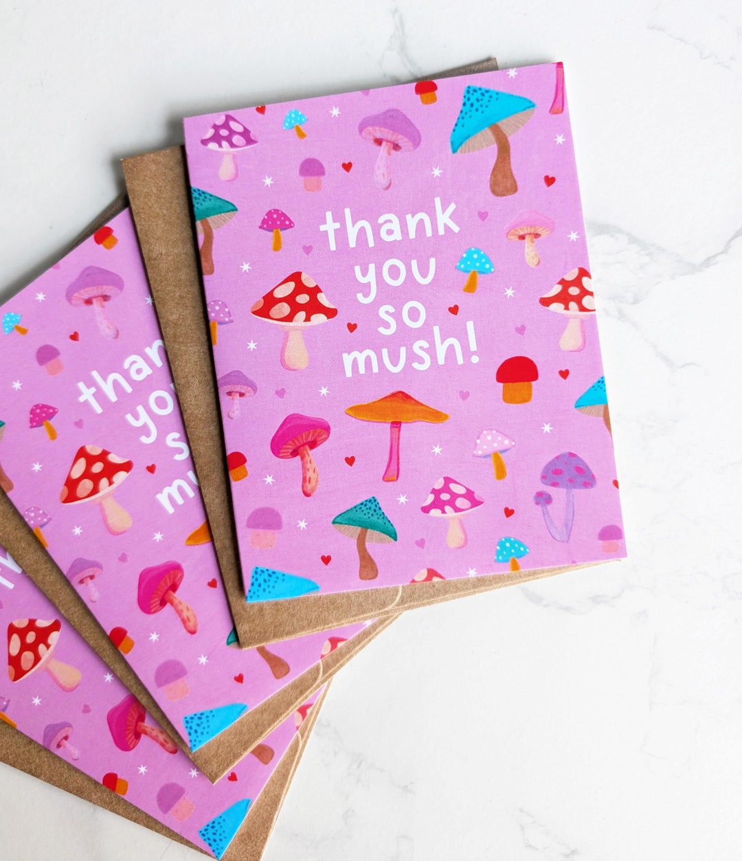 Eco-friendly Cards Cute Mushroom Thank You Cards "thank You so Mush ...