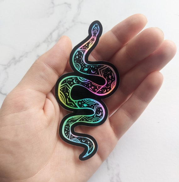Celestial Snake Sticker Rainbow Holographic Snake Sticker - Etsy