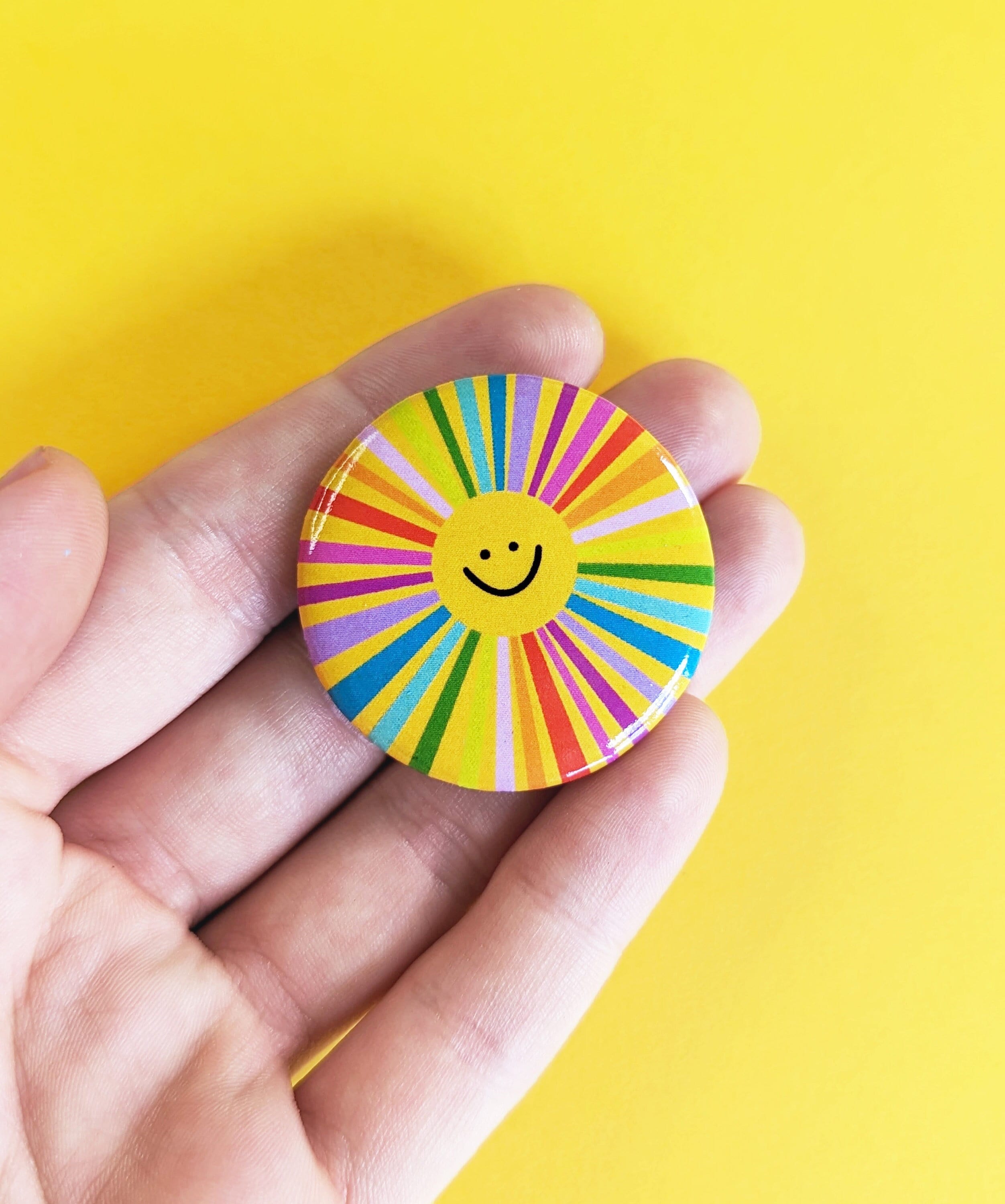 NEW Happy Little Sun Button Pins 1.5 Happy Positive - Etsy