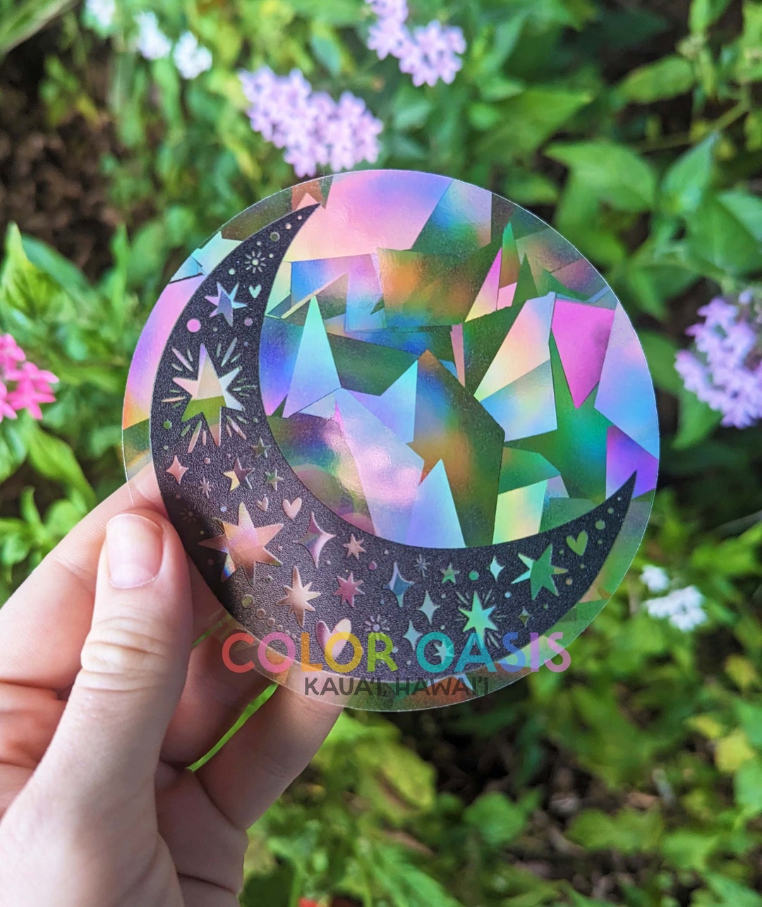Moon Rainbow Prism Window Cling Celestial Aesthetic Cute Moon - Etsy