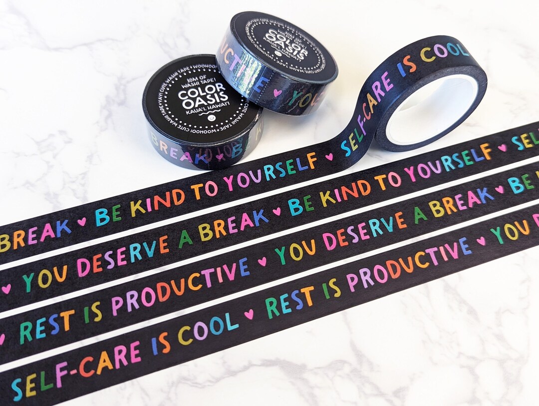 Gentle Reminders Colorful Rainbow Washi Tape for Planners, Journaling ...