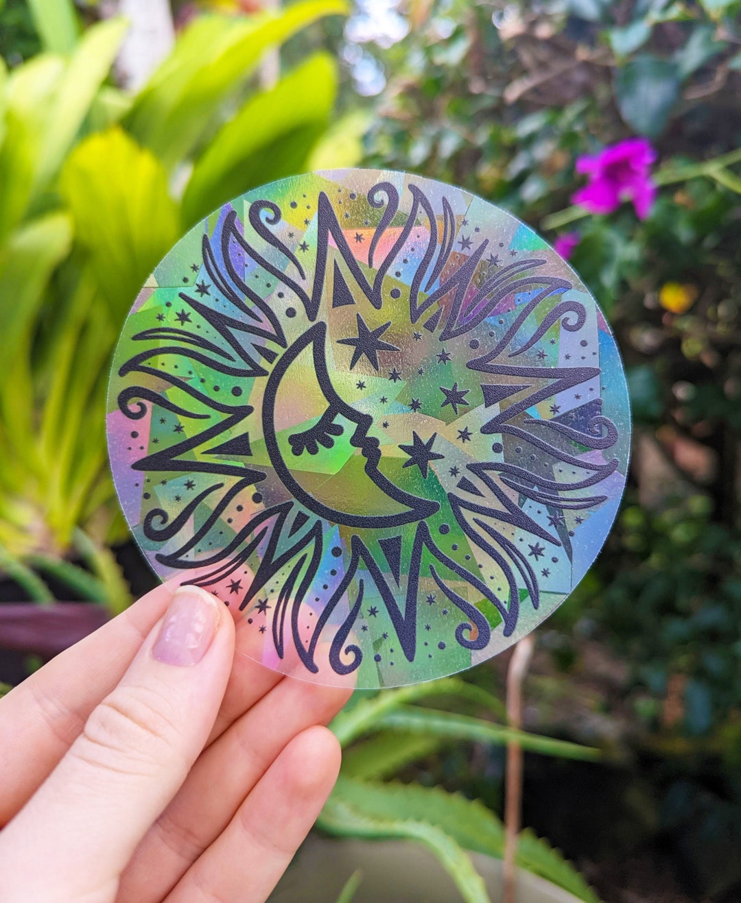 Sun & Moon Suncatcher Rainbow Maker Decal for Windows Decal Prismatic ...
