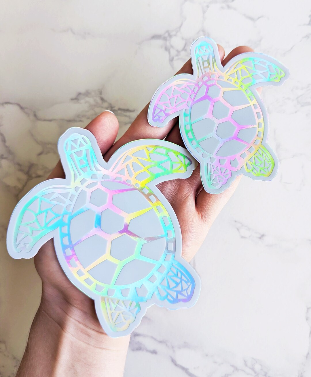 Rainbow Holographic Turtle Sticker for Car, Laptop, Water Bottle ...