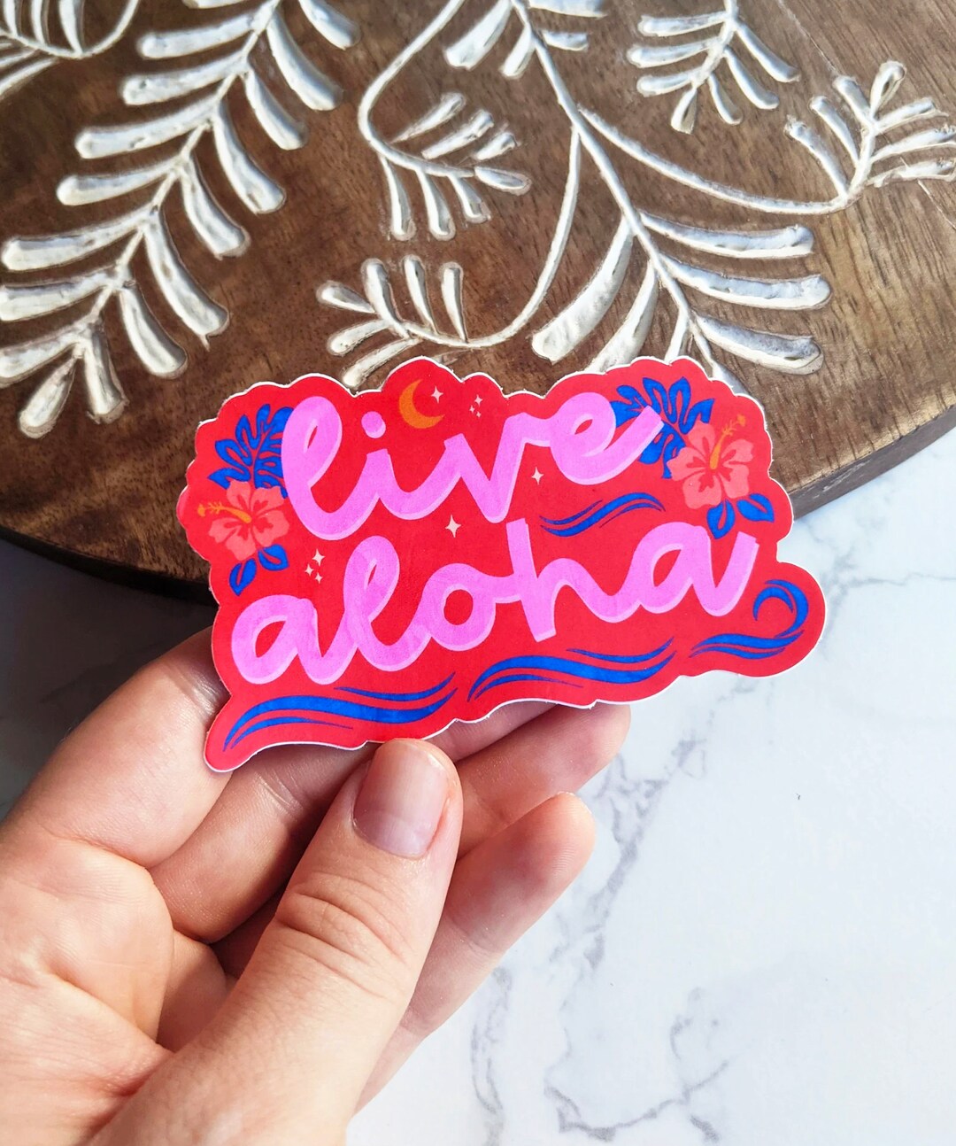 Aloha Sticker Vinyl Aloha Hibiscus Sticker for Water Bottle, Laptop ...