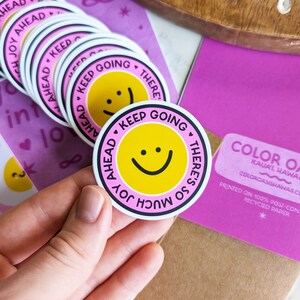 NEW so Much Joy Ahead Cute Smiling Face 2 Sticker, Encouraging Mental ...