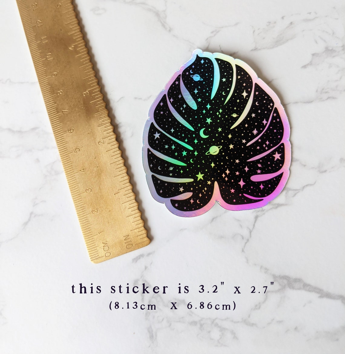 Holographic Monstera Sticker for Water Bottle Monstera Bumper - Etsy