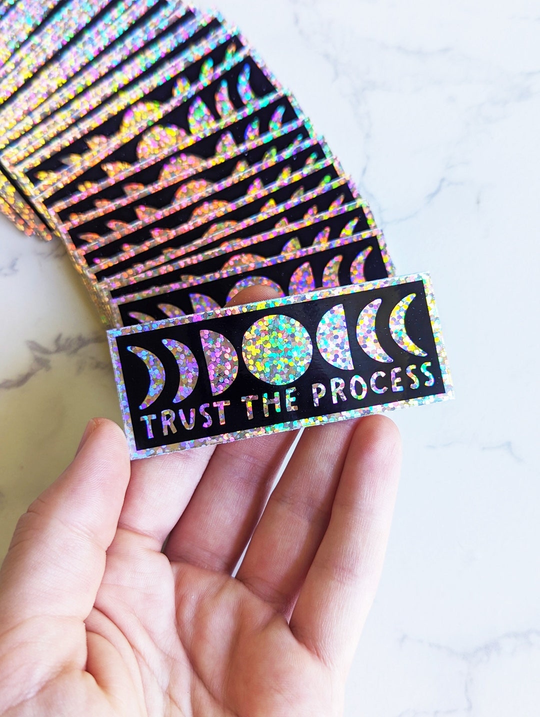 NEW! "trust the Process" Moon Phase Sticker Waterproof Holographic ...