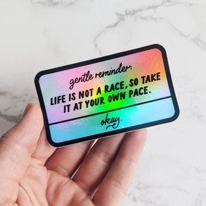 NEW! Gentle Reminder Mental Health Sticker for Water Bottle, Self-love ...