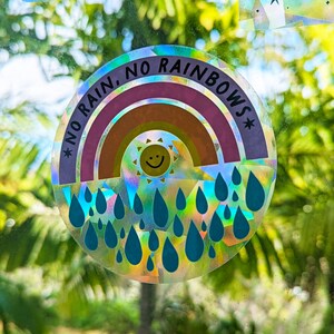 NEW! Cute Little Rainbow Suncatcher "no Rain, No Rainbows" Sun Catcher ...