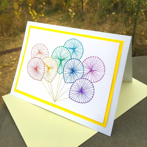 Embroidered Card - Etsy