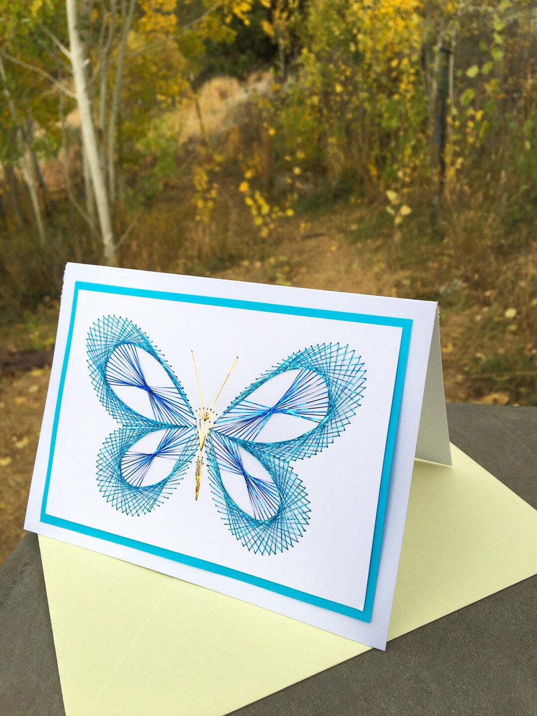 Butterfly Handmade Embroidery Greeting Card, Hand Stitch Card ...