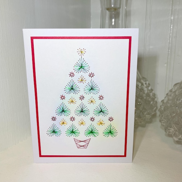 Embroidered Card - Etsy