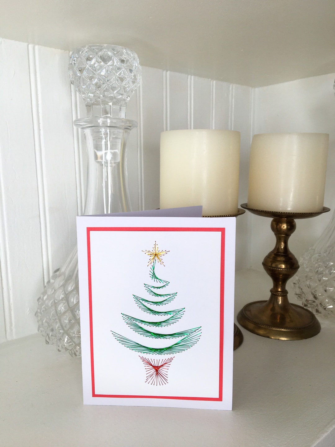Classic Tree Handmade Embroidery Greeting Card, Hand Stitch Card ...